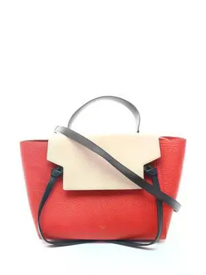 Celine Mini Tricolor Grained Calfskin Belt Bag Satchel - Red
