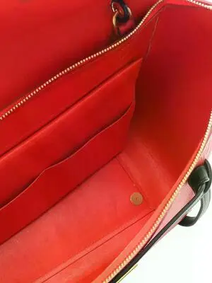 Celine Mini Tricolor Grained Calfskin Belt Bag Satchel - Red