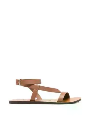 Manebí Flat Buckle Strap Sandals - Brown
