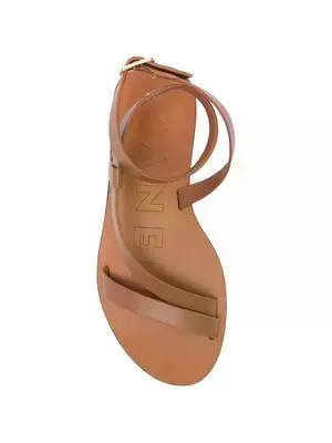 Manebí Flat Buckle Strap Sandals - Brown
