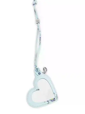 GANNI Floral-print Heart-shaped Mirror Charm