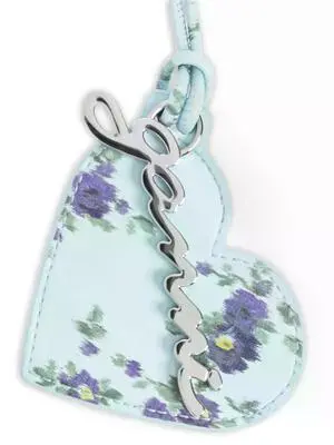 GANNI Floral-print Heart-shaped Mirror Charm