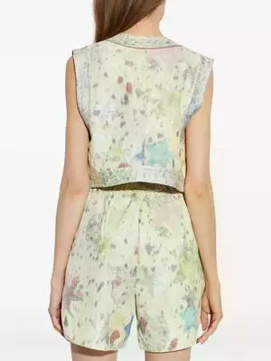 FORTE_FORTE Floral-print Sleeveless Waistcoat - Neutrals