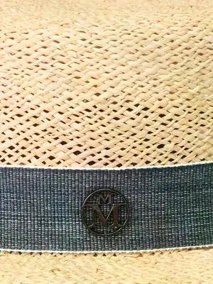 MAISON MICHEL Kiki Emblem Hat - Neutrals