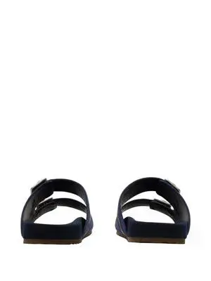 Burberry Embossed Check Denim Urchin Sandals - Blue