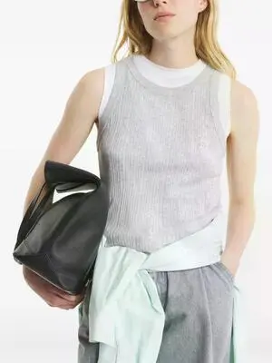 Maison Kitsuné Baby Fox Ribbed Tank Top - Grey