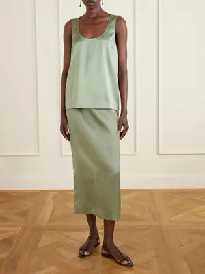 HEIRLOME Elaine Silk-satin Tank Top