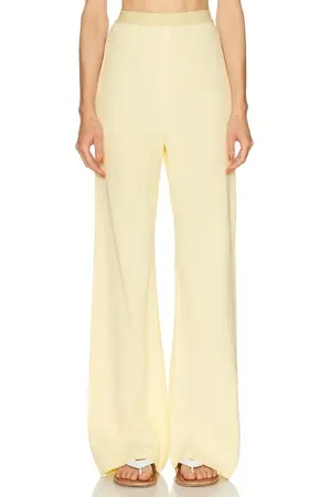 Wardrobe.NYC Crepe Bias Cut Pant - Butter