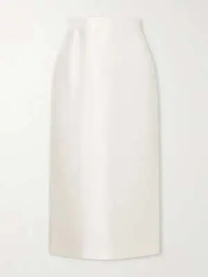 HEIRLOME Irene Silk Midi Skirt Neutral