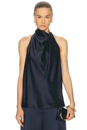 THE SEI Draped Halter Top - Space