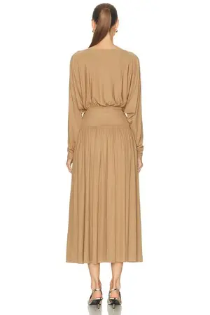 TOTEME Boatneck Jersey Dress - Nutmeg