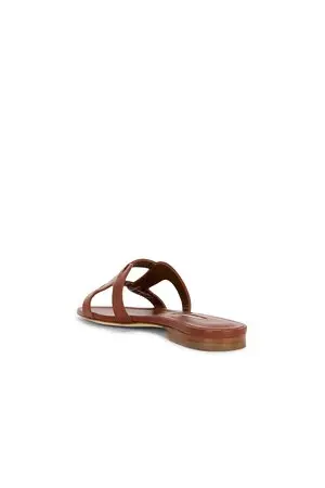 Manolo Blahnik Grellanu Flat 10 Sandal - Brown