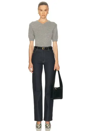 Khaite Jas Cropped Cashmere Sweater - Fog