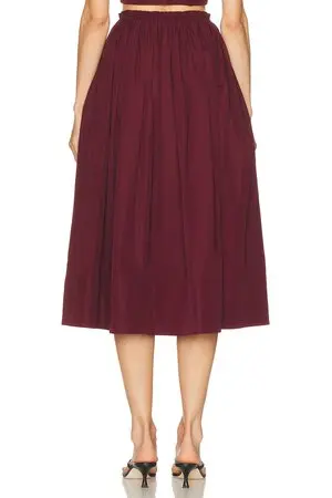 Gabriela Hearst Shiva Pleated Poplin Skirt
