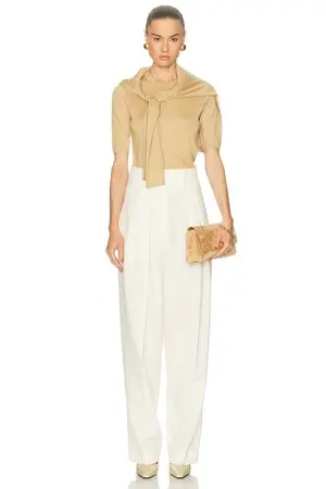 Gabriela Hearst Chryse Short Sleeve Top - Hay