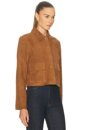 BY MALENE BIRGER Annie Cropped Suede Jacket - Rusty Sand