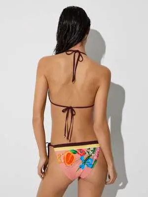 REISS Floral Print Triangle Bikini Top