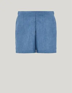 Canali Swim Shorts With Logoed Buckles - Blue