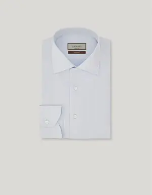 Canali Sea Island Cotton Twill Regular-fit Shirt - Light Blue