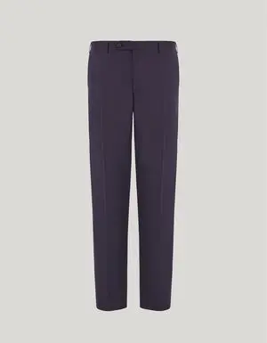 Canali 180's Wool Regular-fit Pants - Blue