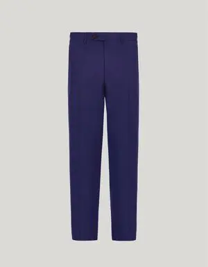 Canali 150's Wool Regular-fit Trousers - Blue