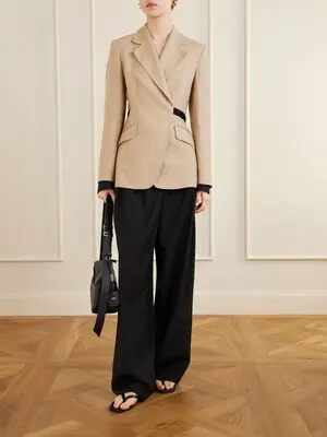 Max Mara Belted Linen 'fonda' Blazer - Neutrals