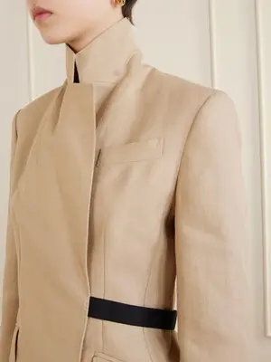 Max Mara Belted Linen 'fonda' Blazer - Neutrals