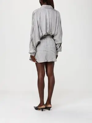 Andamane Gathered Draped Dress - Grey