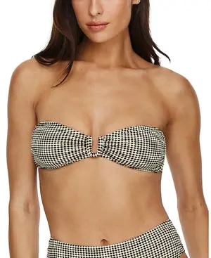 GOTTEX Sandy Beach Textured Bandeau Bikini Top - Brown