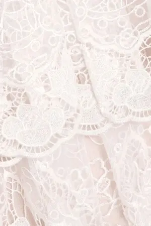 Marchesa Tiered Embroidered Tulle Mini Dress