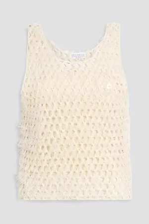 Brunello Cucinelli Sequin-embellished Open-knit Top