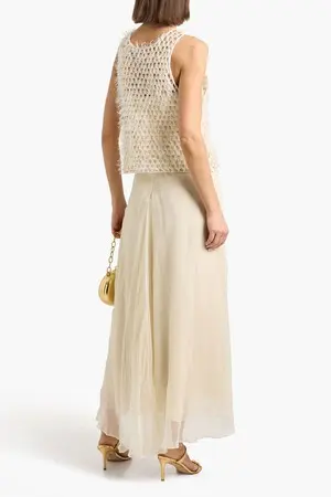 Brunello Cucinelli Sequin-embellished Open-knit Top