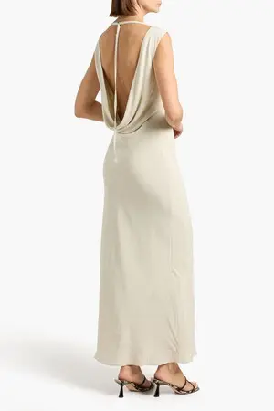 ST. AGNI Cutout Tencel And Linenblend Maxi Dress