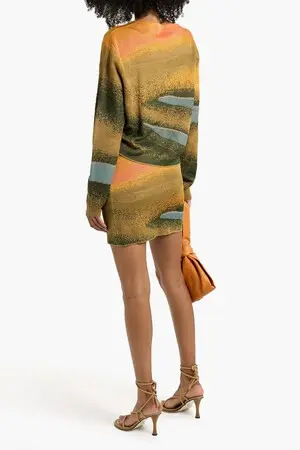 THE ELDER STATESMAN Jacquard-knit Mini Skirt
