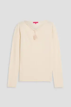 THE ELDER STATESMAN Embellished Cashmere Top