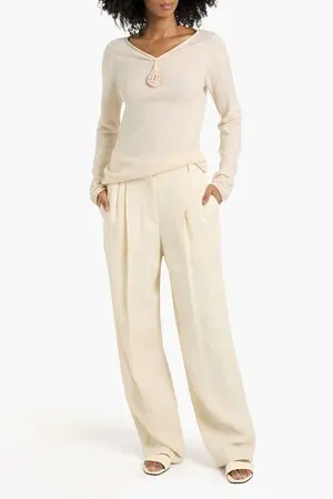 THE ELDER STATESMAN Embellished Cashmere Top