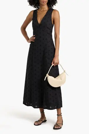 Matteau Broderie Anglaise Cotton Maxi Dress - Black