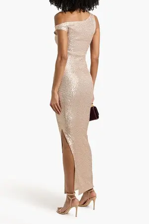 Norma Kamali One-shoulder Sequined Gown - Blush