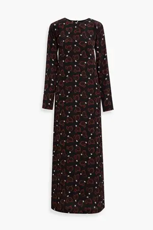 Matteau Printed Silk Crepe De Chine Maxi Dress