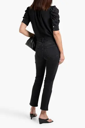 FRAME Le High Straight High-rise Straight-leg Jeans - Charcoal