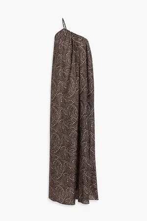 Matteau One-shoulder Floral-print Maxi Dress - Chocolate