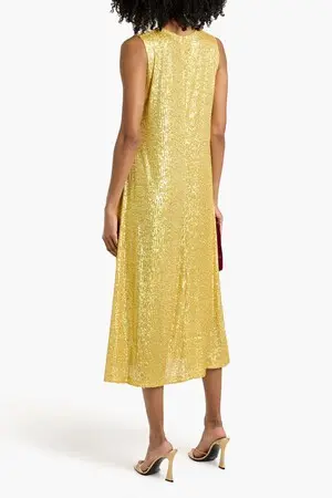 Norma Kamali Sequined Stretch-tulle Midi Dress