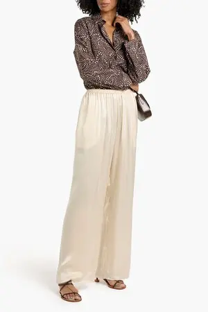 Matteau Floral-print Cotton And Silk-blend Shirt - Chocolate