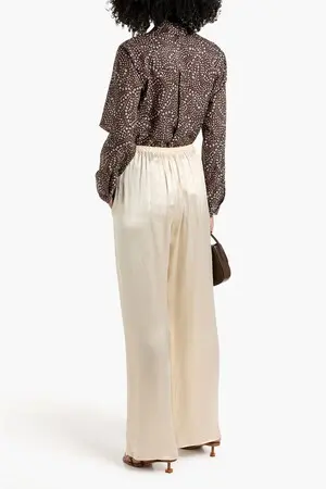 Matteau Floral-print Cotton And Silk-blend Shirt - Chocolate