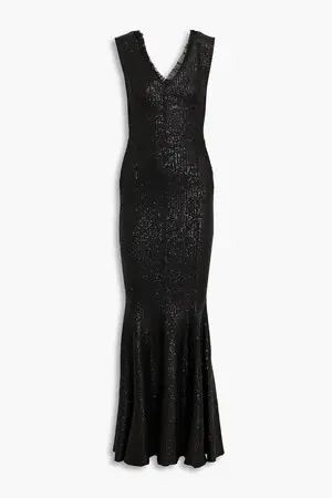 Norma Kamali Sequined Stretch-tulle Gown