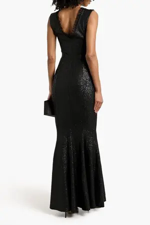 Norma Kamali Sequined Stretch-tulle Gown