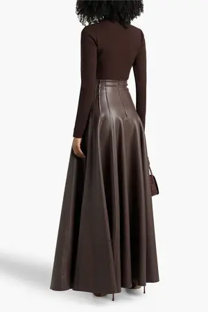 Norma Kamali Grace Flared Maxi Skirt - Chocolate
