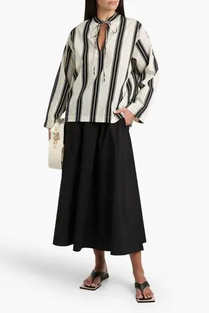 Matteau Striped Cotton-blend Blouse