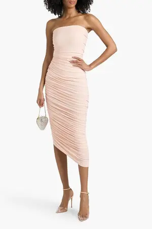 Norma Kamali Diana Strapless Ruched Stretch-jersey Dress - Blush