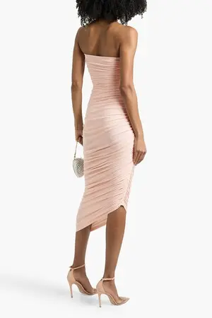 Norma Kamali Diana Strapless Ruched Stretch-jersey Dress - Blush
